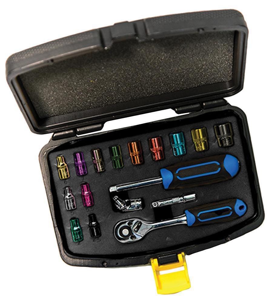 Coloured 1/4" Sure Drive Socket Set, 17 Piece - T4658 – Rapidwarehouse