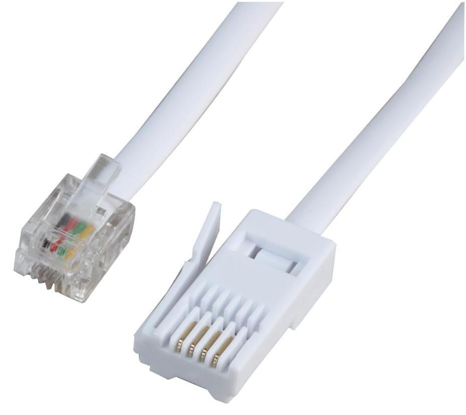 RJ11 to BT Plug (431A) Crosswired Lead, White, 5m - PSG04208 ...