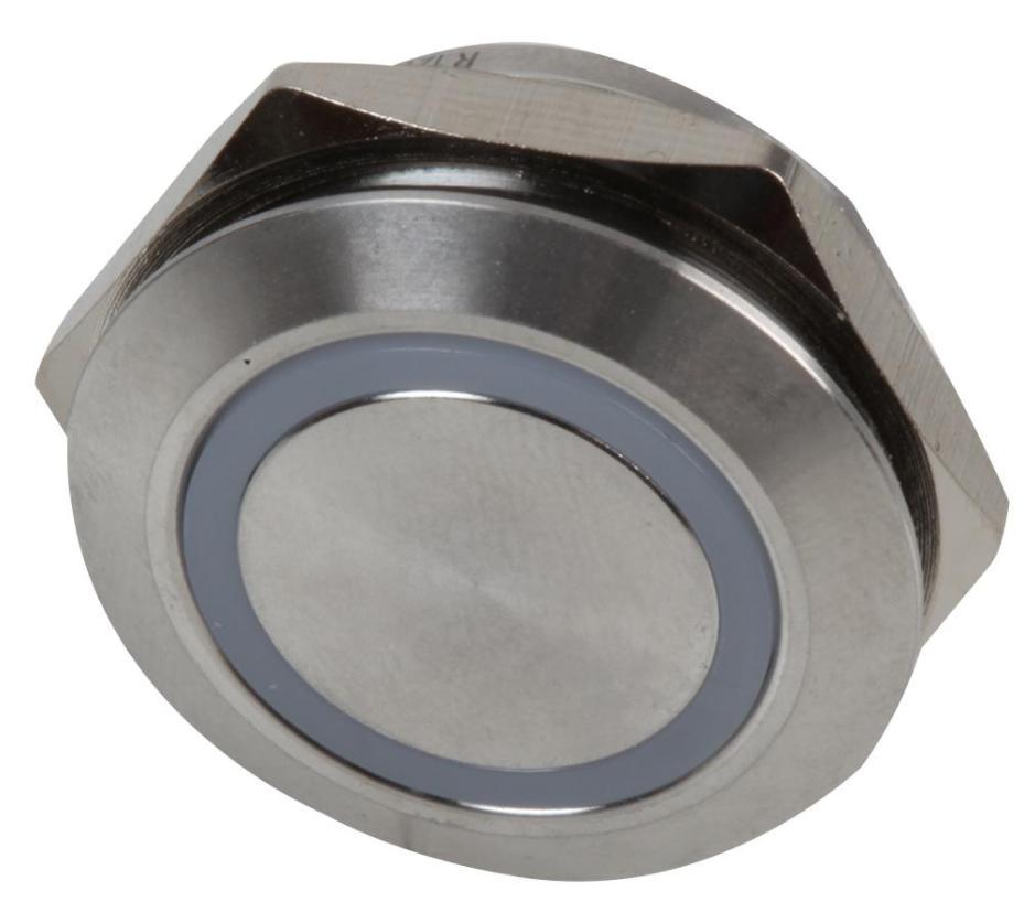 Vandal Resistant Momentary Switch with 12V RGB LED, 24V DC, 0.3A, 1NO ...