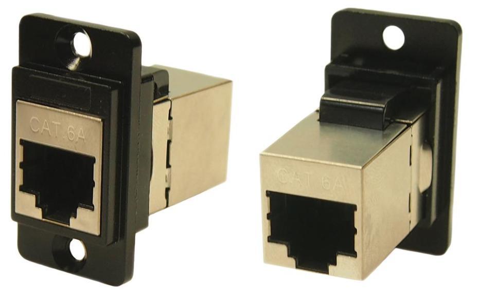 Dual Entry RJ45 Cat6A Shielded Socket to RJ45 Cat6A Shielded Socket Sl ...
