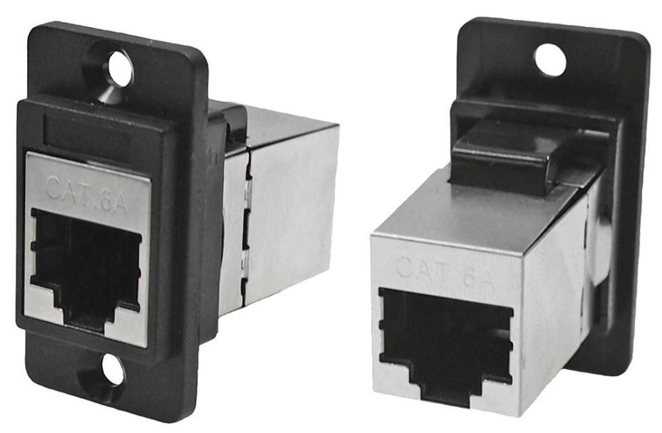 Dual Entry RJ45 Cat6A Shielded Socket to RJ45 Cat6A Shielded Socket Sl ...