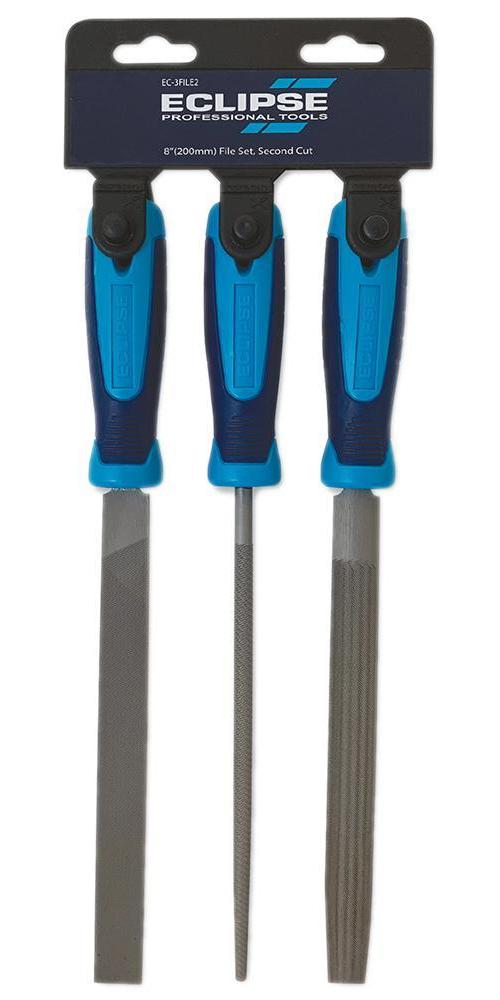 8" (200mm) Engineers Second Cut File Set, 3 Piece - EC-3FILE2 ...