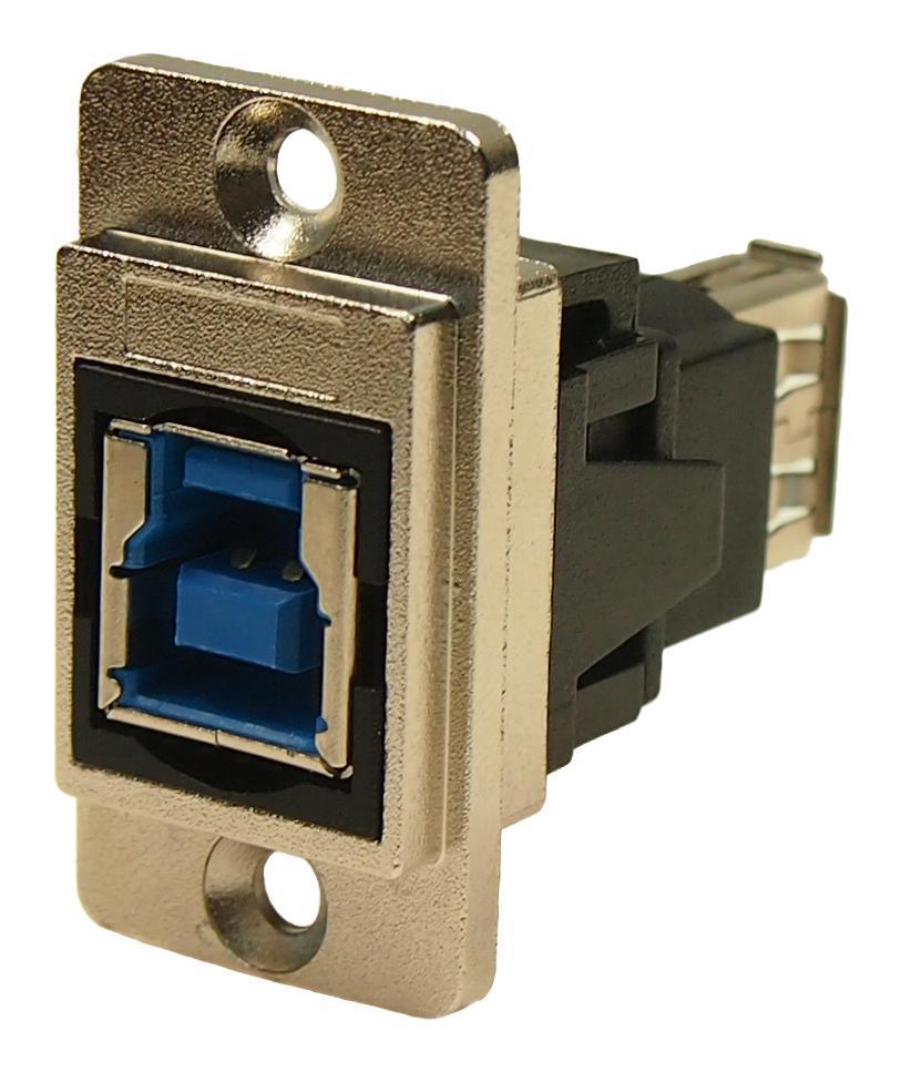 Dual Entry USB 3.0 Type B Socket to USB 3.0 Type A Socket Feedthrough ...
