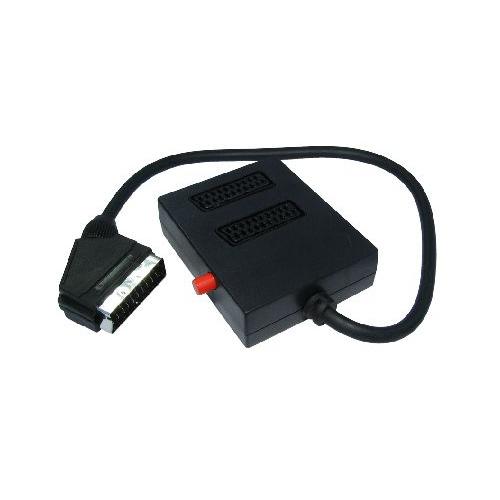 2 Way SCART Splitter Box (Switched) with 0.5 Metre Cable – Rapidwarehouse