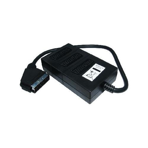 3 Way SCART Splitter Box with 0.5 Metre Cable – Rapidwarehouse
